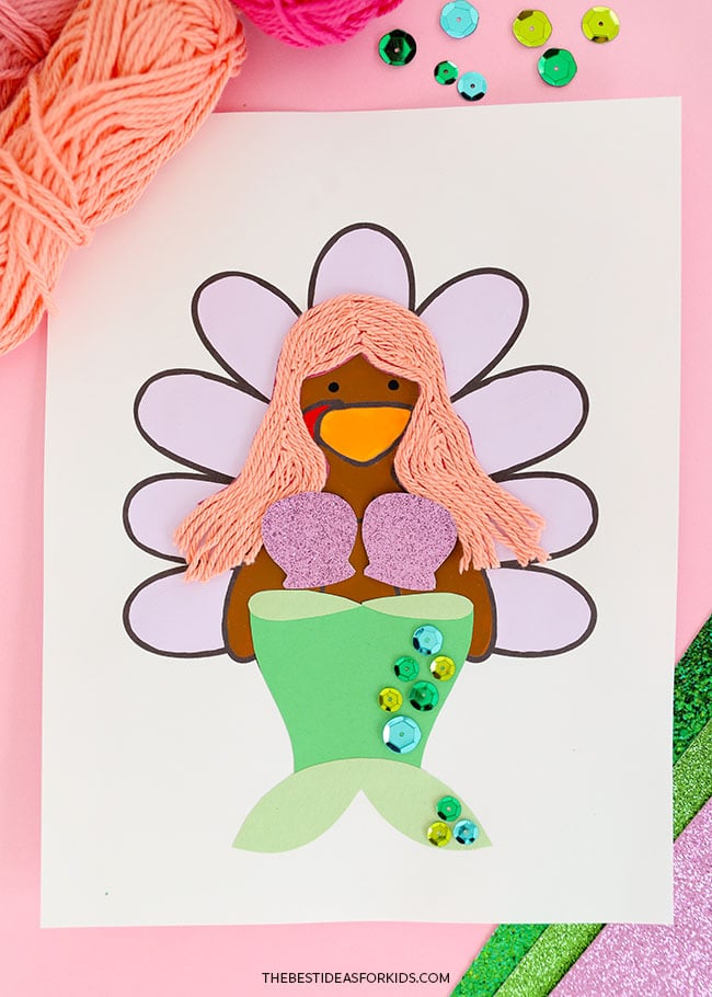 Mermaid Turkey Disguise (Free Template) - The Best Ideas for Kids
