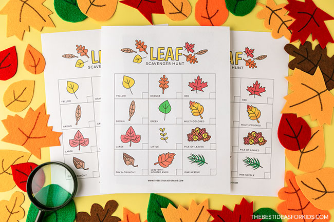 Leaf Scavenger Hunt (Free Printable) - The Best Ideas for Kids