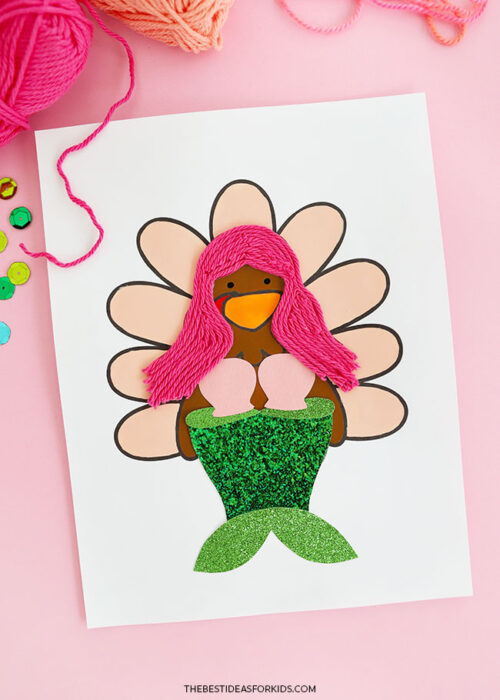 Mermaid Turkey Disguise (Free Template) - The Best Ideas for Kids