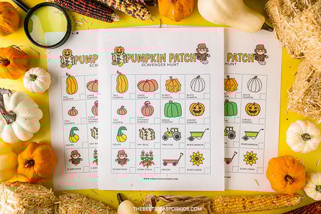 Pumpkin Patch Scavenger Hunt (Free Printable) - The Best Ideas for Kids