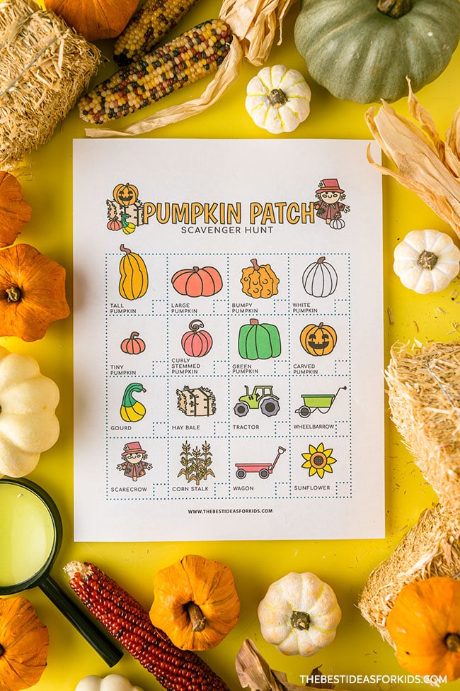 Pumpkin Patch Scavenger Hunt (Free Printable) - The Best Ideas for Kids