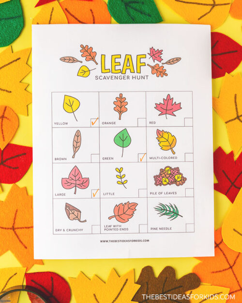 Leaf Scavenger Hunt (Free Printable) - The Best Ideas for Kids