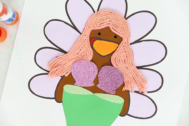 Mermaid Turkey Disguise (Free Template) - The Best Ideas for Kids