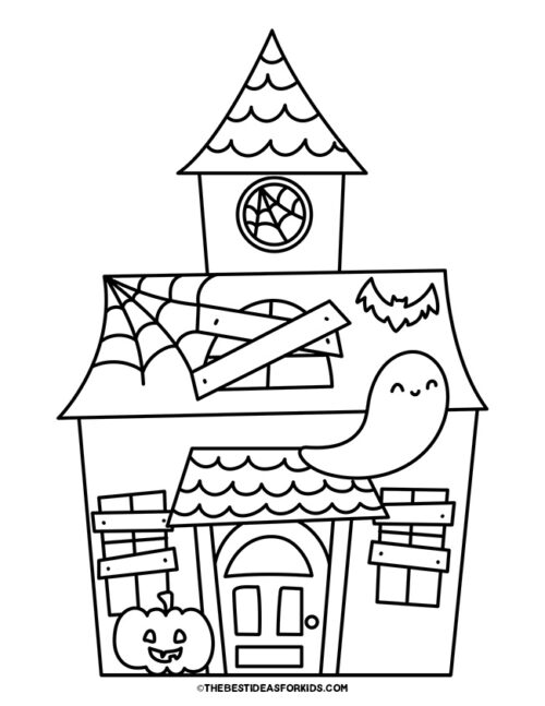 Haunted House Coloring Pages (Free Printables) - The Best Ideas for Kids