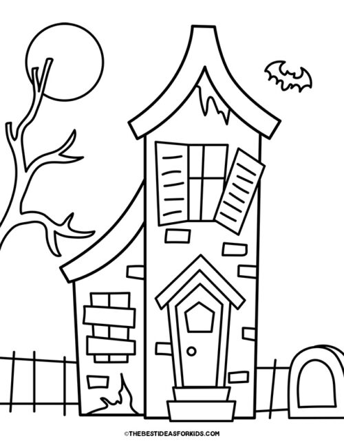 Haunted House Coloring Pages (Free Printables) - The Best Ideas for Kids