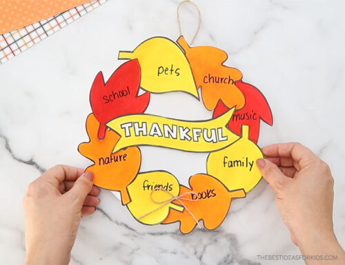 Thankful Wreath Craft (Free Printable) - The Best Ideas for Kids