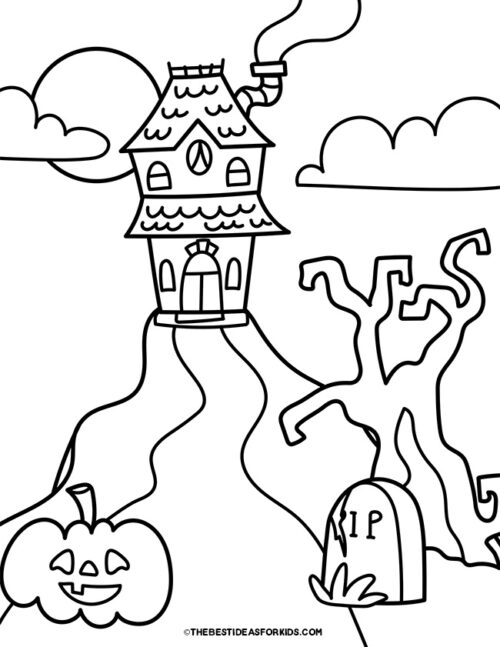 Haunted House Coloring Pages (Free Printables) - The Best Ideas for Kids