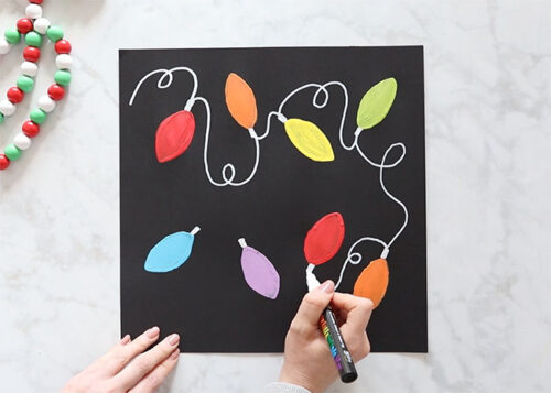 Paper Roll Stamped Christmas Lights - The Best Ideas for Kids