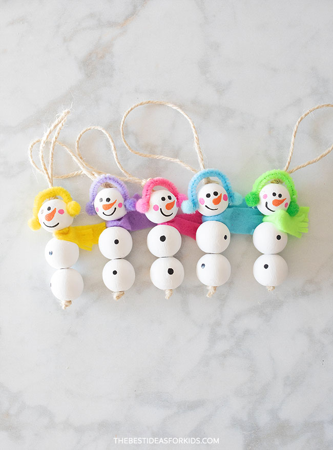 Wood Bead Snowman Ornament - The Best Ideas for Kids