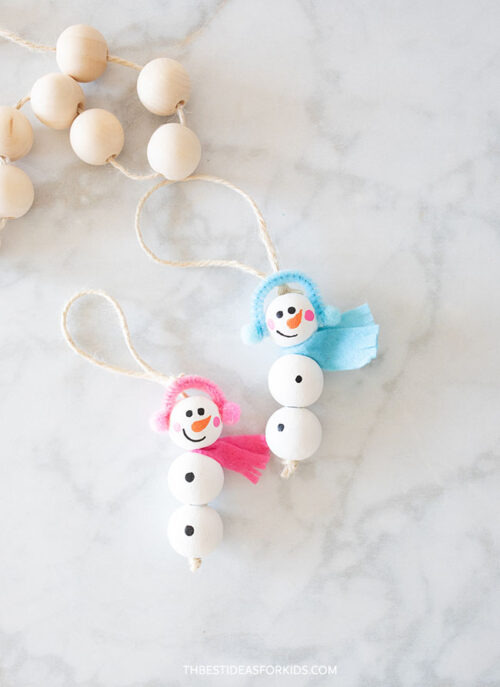 Wood Bead Snowman Ornament - The Best Ideas for Kids