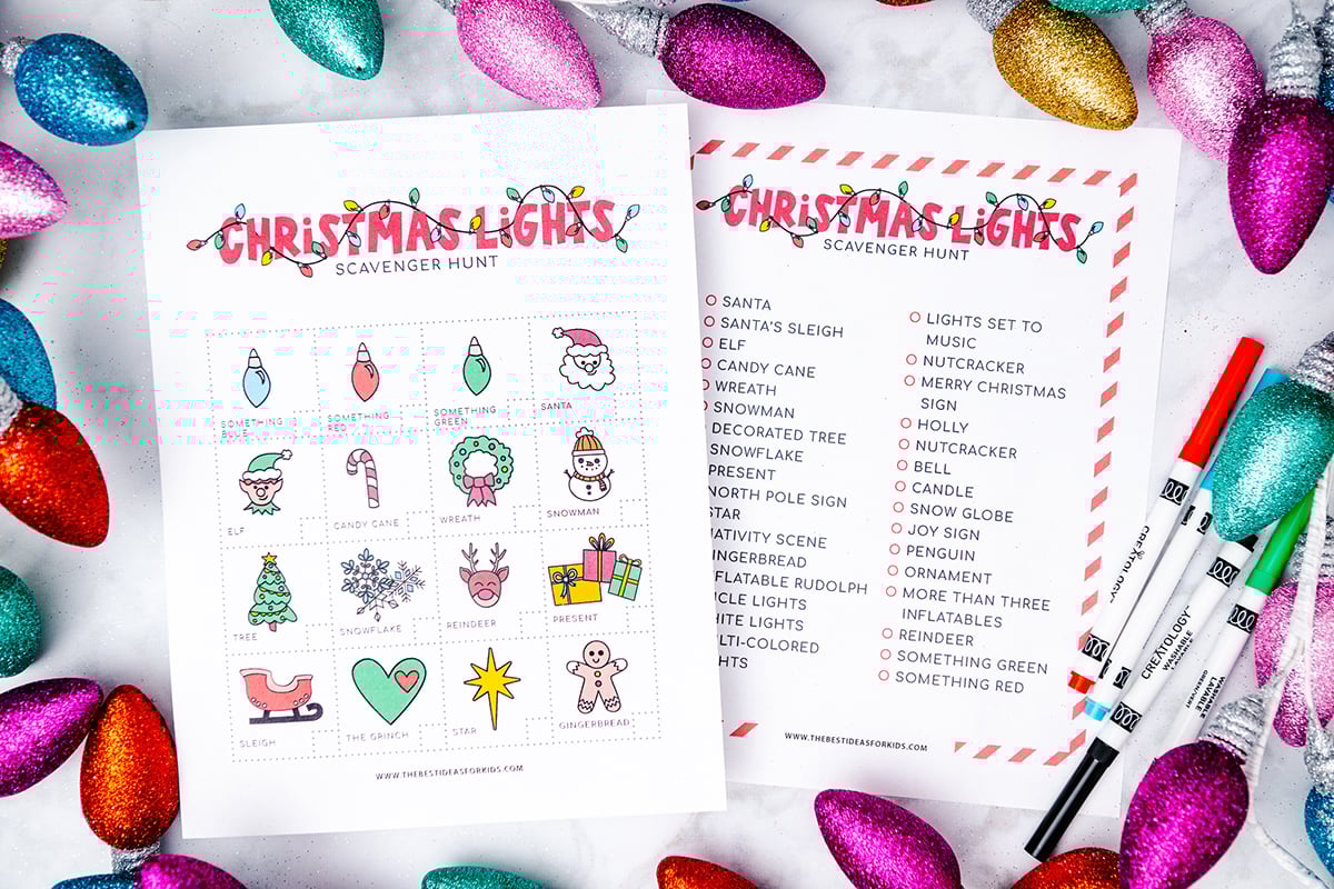 Christmas Lights Scavenger Hunt (Free Printable) - The Best Ideas for Kids