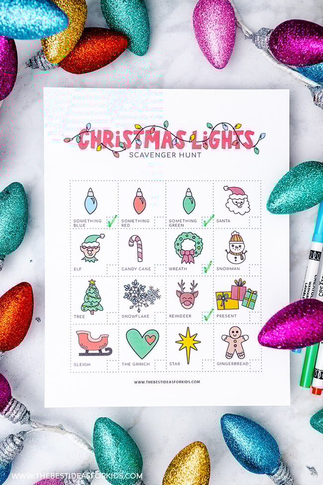 Christmas Lights Scavenger Hunt (Free Printable) - The Best Ideas for Kids