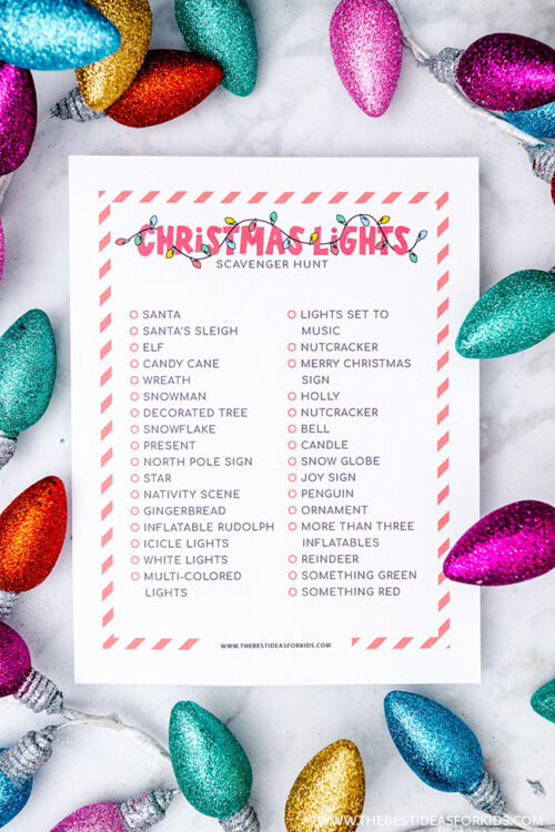 Christmas Lights Scavenger Hunt (Free Printable) - The Best Ideas for Kids
