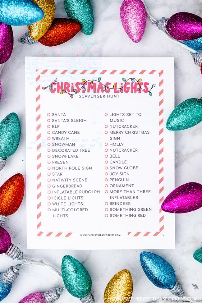 Christmas Lights Scavenger Hunt (Free Printable) - The Best Ideas for Kids
