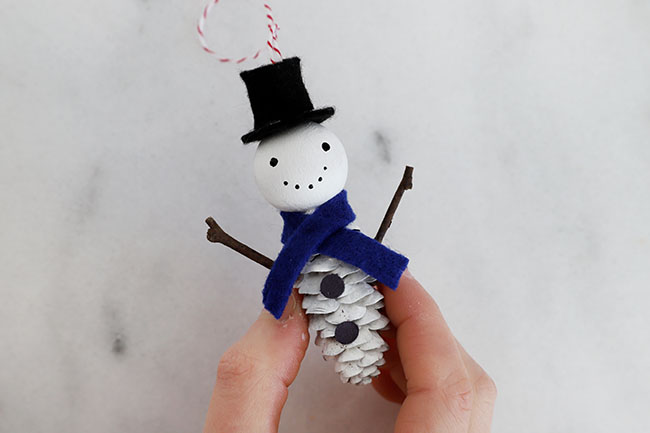 Pine Cone Snowman Ornament - The Best Ideas for Kids