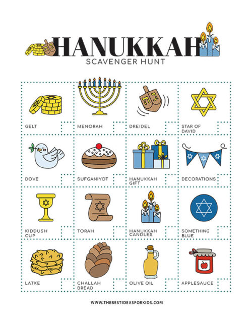 Hanukkah Scavenger Hunt (Free Printable) - The Best Ideas for Kids