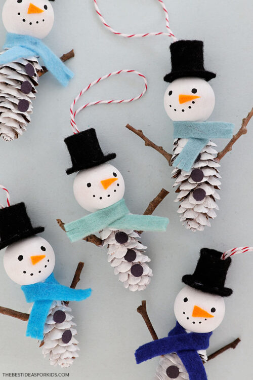 Pine Cone Snowman Ornament - The Best Ideas for Kids