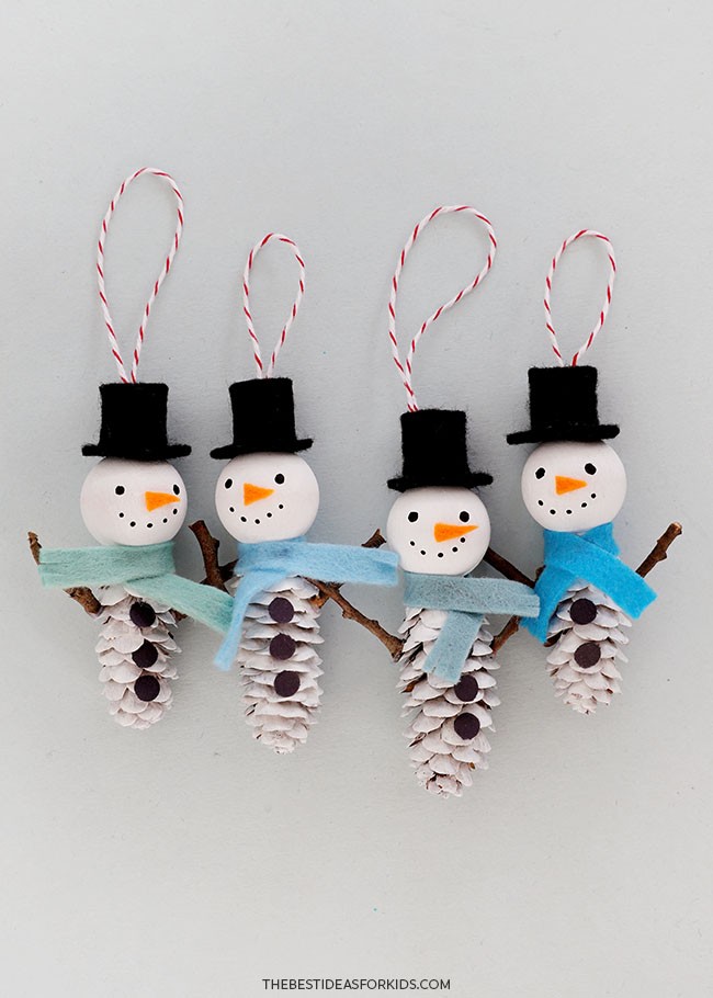 Pine Cone Snowman Ornament - The Best Ideas for Kids