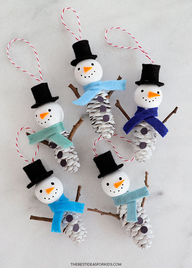 Pine Cone Snowman Ornament - The Best Ideas for Kids