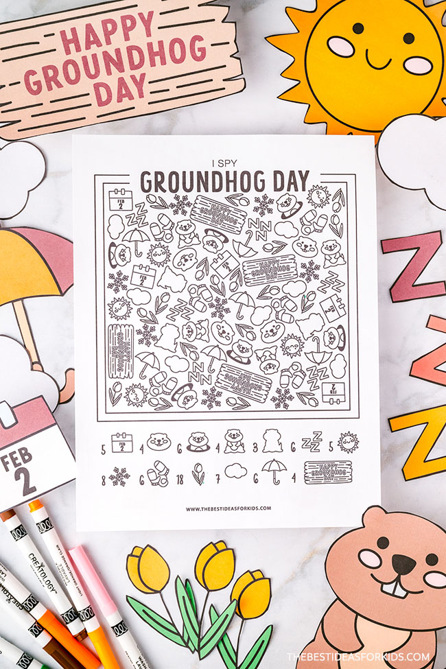 Groundhog Day I Spy (Free Printable) - The Best Ideas for Kids