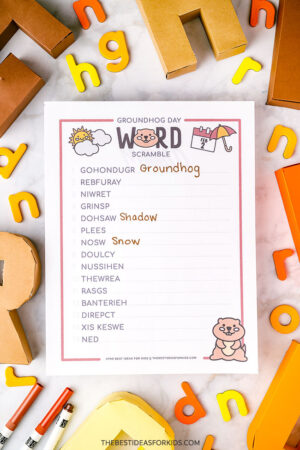 Groundhog Day Word Scramble (Free Printable) - The Best Ideas for Kids