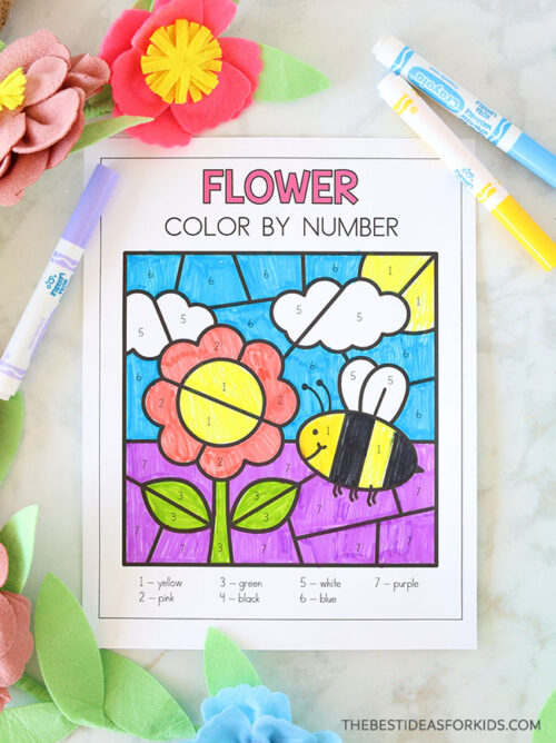 Flower Color by Number (Free Printables) - The Best Ideas for Kids