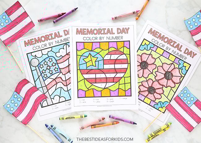 Memorial Day Color by Number (Free Printables) - The Best Ideas for Kids