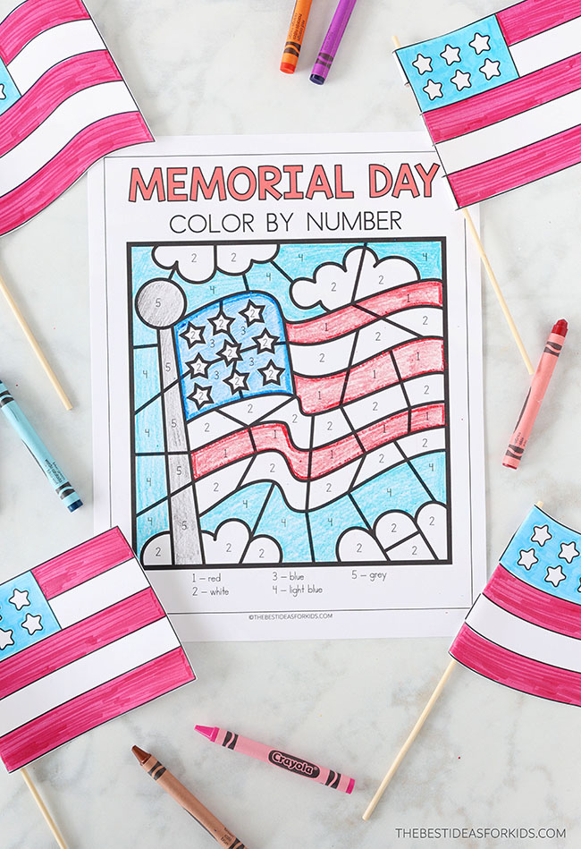 Memorial Day Color by Number (Free Printables) - The Best Ideas for Kids