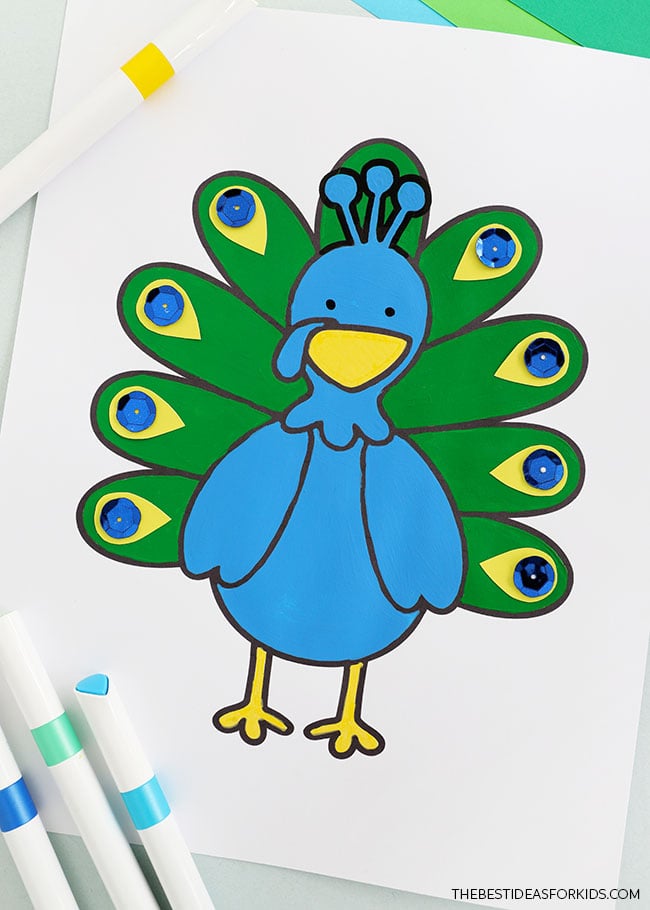 Peacock Turkey Disguise (Free Template) - The Best Ideas for Kids
