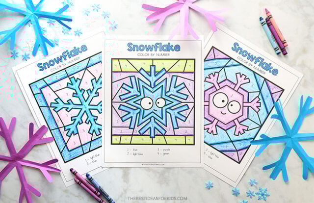 Snowflake Color by Number (Free Printables) - The Best Ideas for Kids