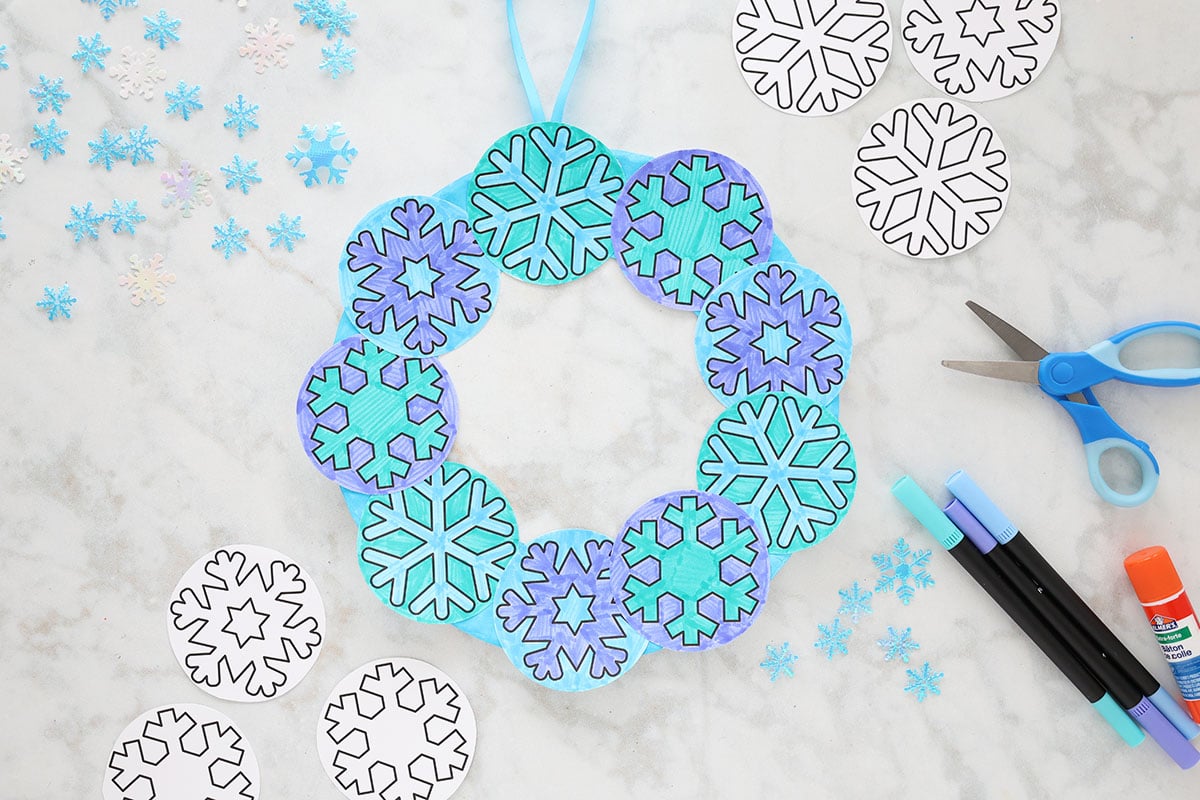 Paper Snowflake Wreath (Free Template) - The Best Ideas for Kids