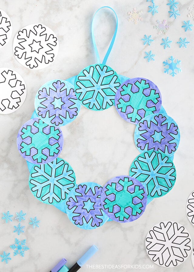 Paper Snowflake Wreath (Free Template) - The Best Ideas for Kids
