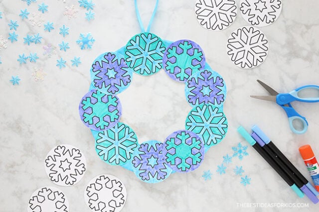 Paper Snowflake Wreath (Free Template) - The Best Ideas for Kids