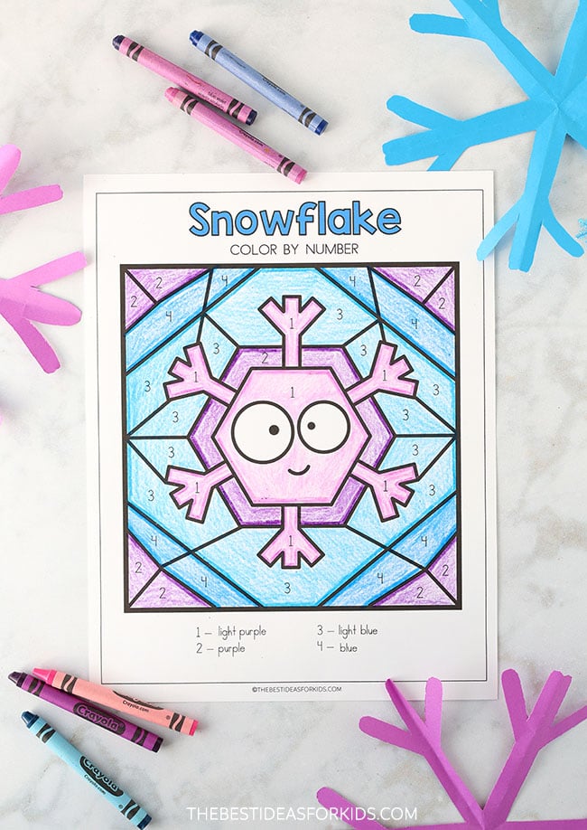 Snowflake Color by Number (Free Printables) - The Best Ideas for Kids