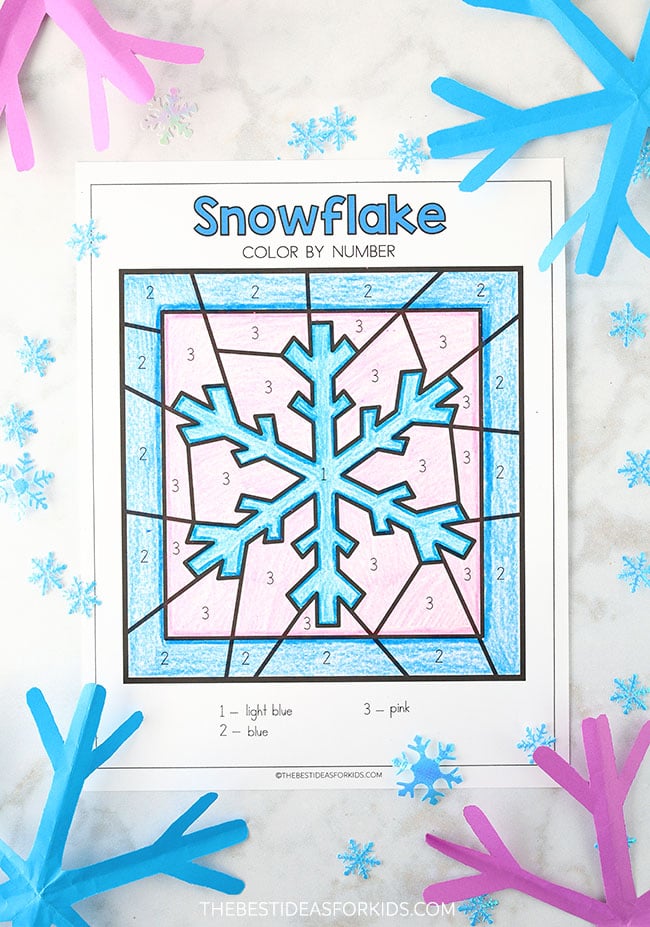 Snowflake Color by Number (Free Printables) - The Best Ideas for Kids