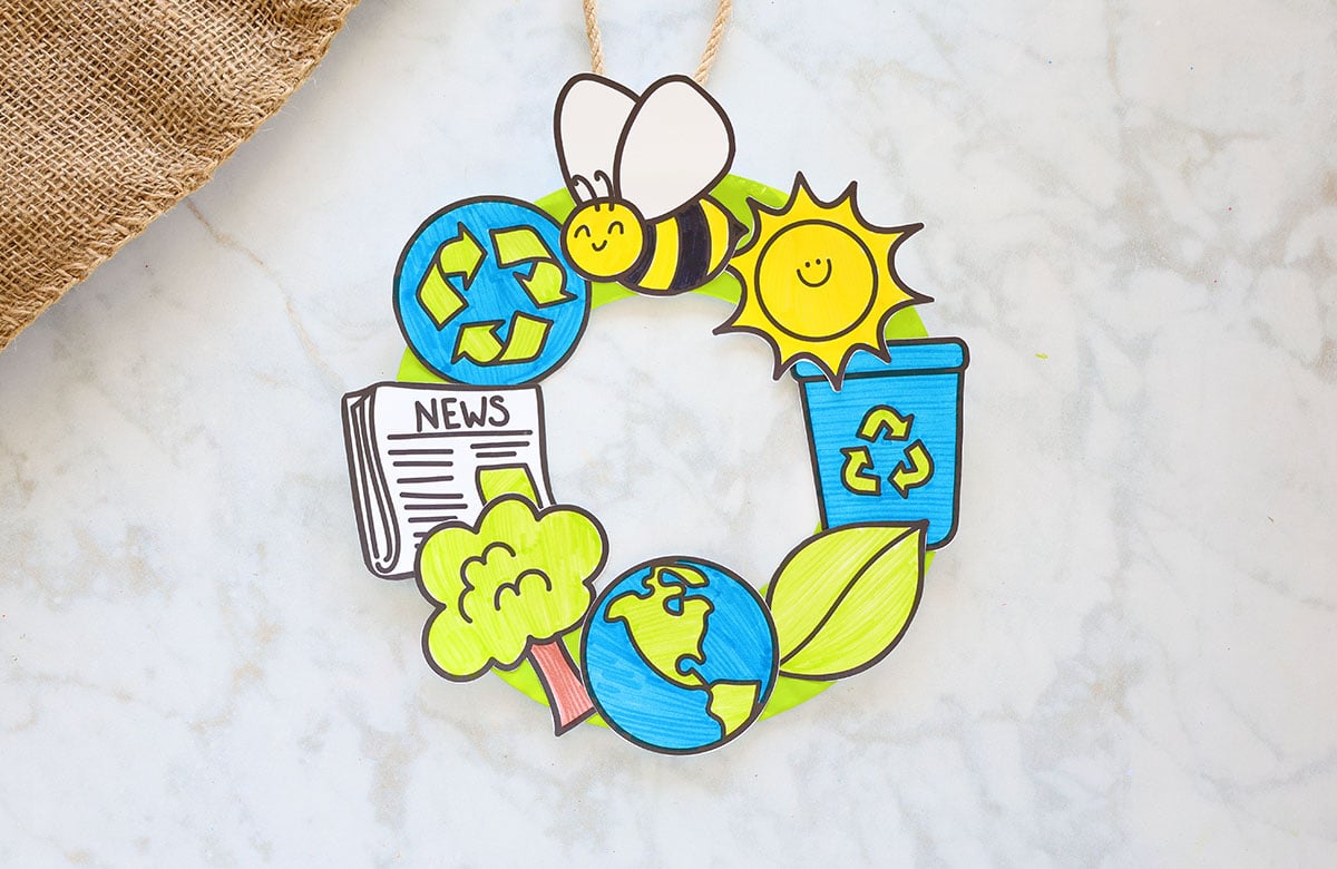 Earth Day Paper Plate Wreath (Free Printables) - The Best Ideas for Kids