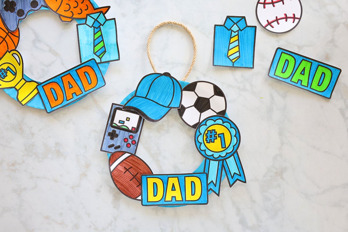 Father's Day Paper Plate Wreath (Free Printables) - The Best Ideas for Kids