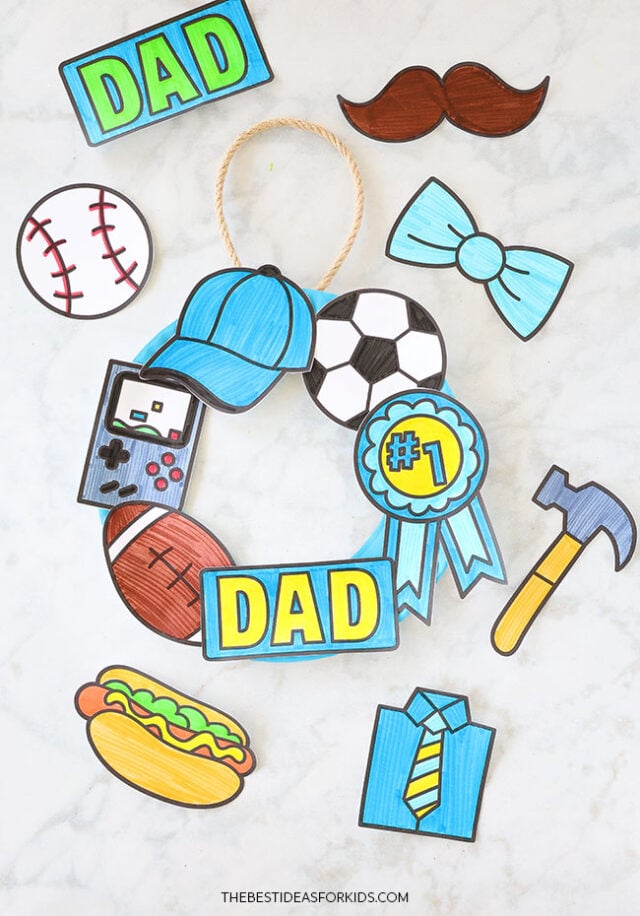 Father's Day Paper Plate Wreath (Free Printables) - The Best Ideas for Kids