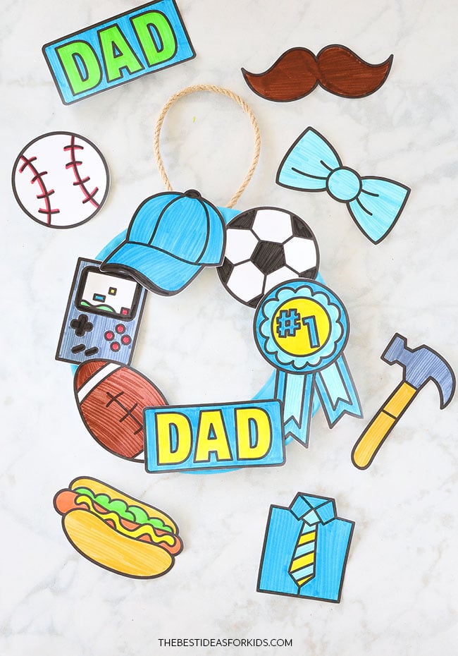 Father's Day Paper Plate Wreath (Free Printables) - The Best Ideas for Kids
