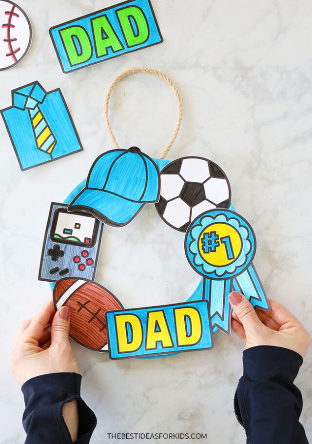 Father's Day Paper Plate Wreath (Free Printables) - The Best Ideas for Kids