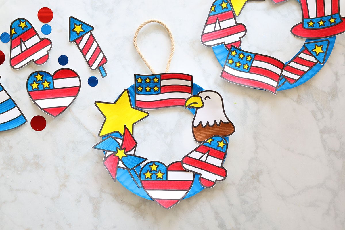 4th of July Paper Plate Wreath (Free Printables) - The Best Ideas for Kids