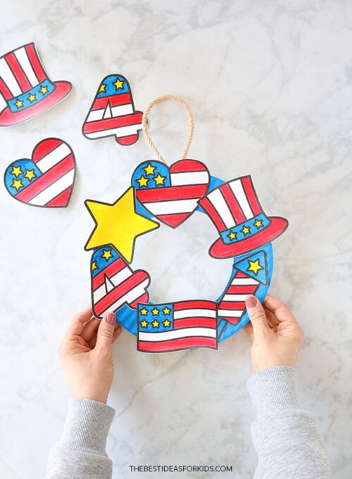 4th of July Paper Plate Wreath (Free Printables) - The Best Ideas for Kids